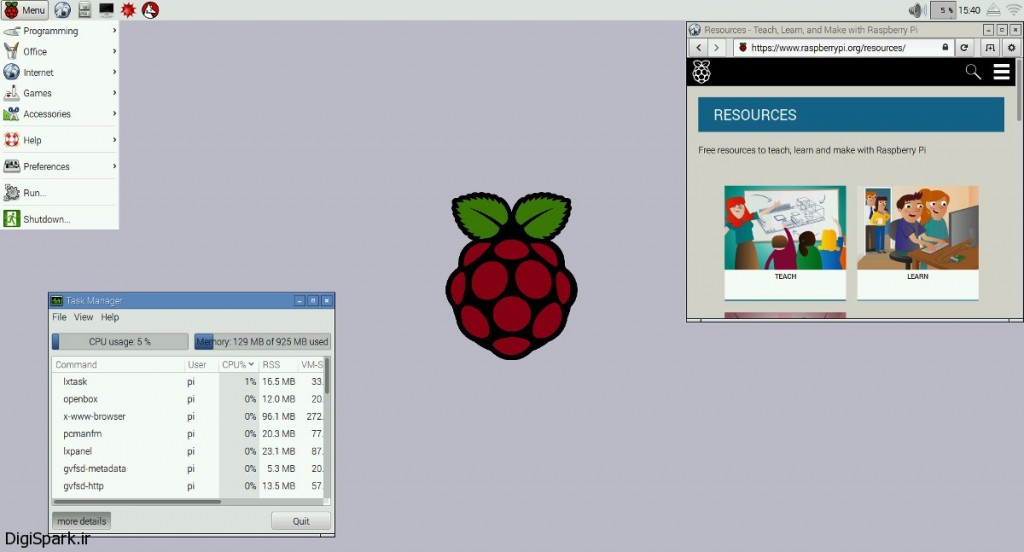 آموزش نصب رزبین برای رزبری پای ۲ Raspberry Pi - دیجی اسپارک