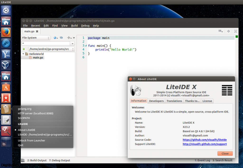 آموزش نصب Go و LiteIDE درUbuntu - دیجی اسپارک