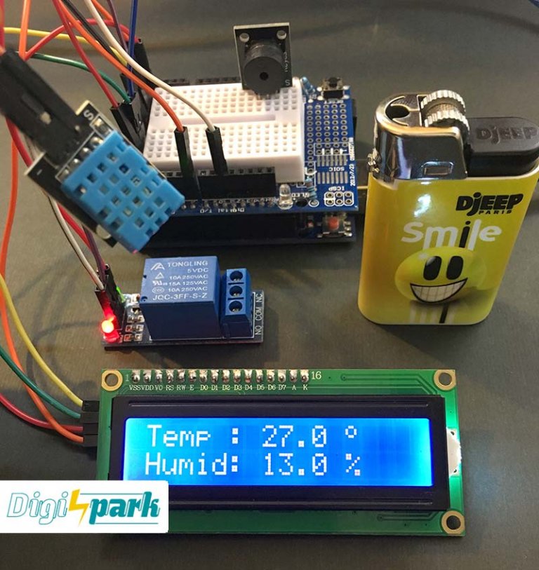 آموزش ساخت ترموستات با آردوینو و ماژول دما رطوبت DHT11 و نمایش LCD + ویدیو
