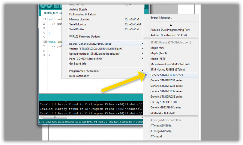 آموزش راه اندازی و پروگرام برد STM32 در کامپایلر آردوینو IDE - دیجی اسپارک