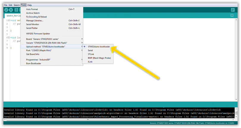 آموزش راه اندازی و پروگرام برد STM32 در کامپایلر آردوینو IDE - دیجی اسپارک