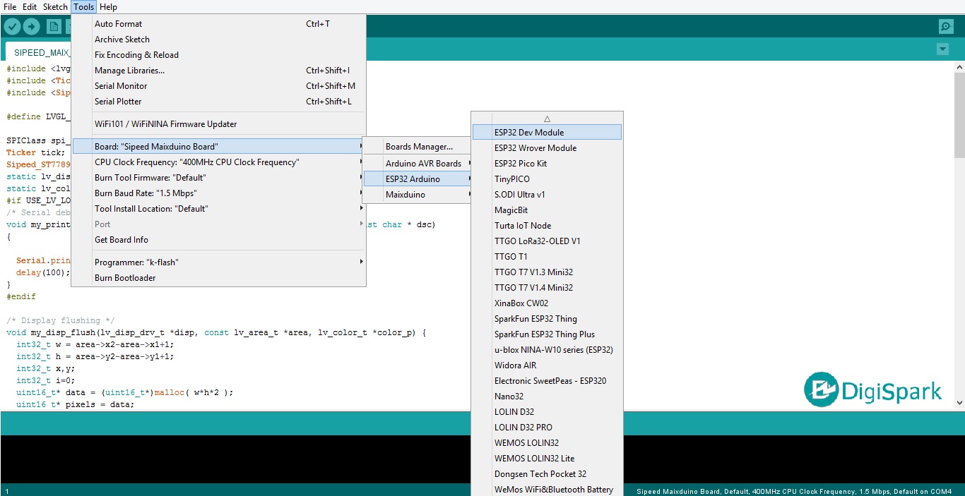 راه اندازی و کار با برد Maixduino بخش نهم: راه اندازی تراشه ESP32 WiFi ...
