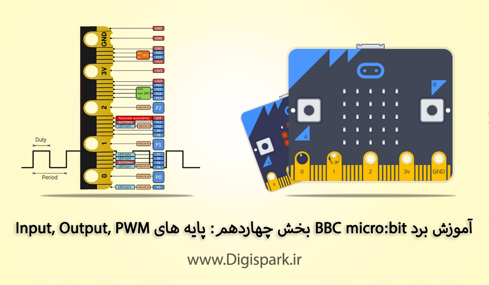 آموزش برد BBC micro:bit بخش چهاردهم: پایه های Input, Output, PWM - دیجی ...