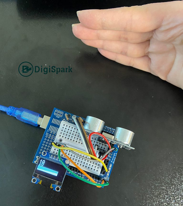 پروژه ساخت فاصله سنج با نمایشگر OLED ماژول SRF و برد آردوینو Uno - دیجی اسپارک