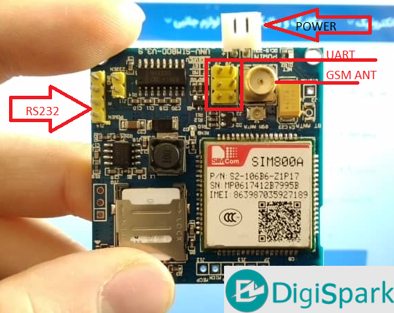 آموزش راه اندازی ماژول Sim800A مدل V3.9 سیم کارت GSM - GPRS - دیجی اسپارک