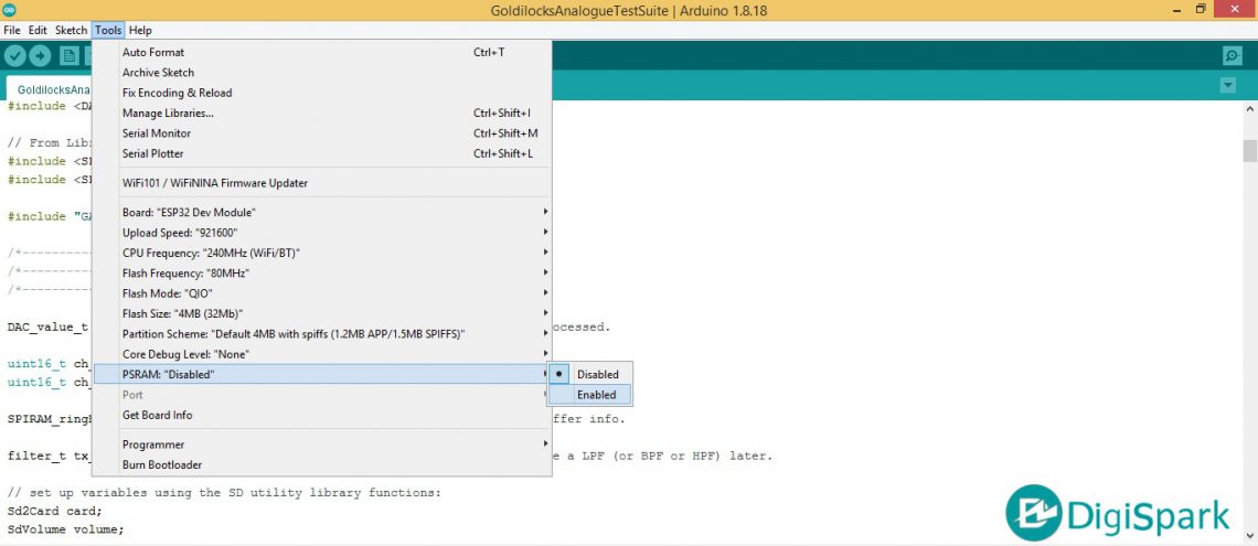 راه اندازی و کار با برد ESP32 قسمت سیزدهم: افزودن حافظه PSRAM به برد ...