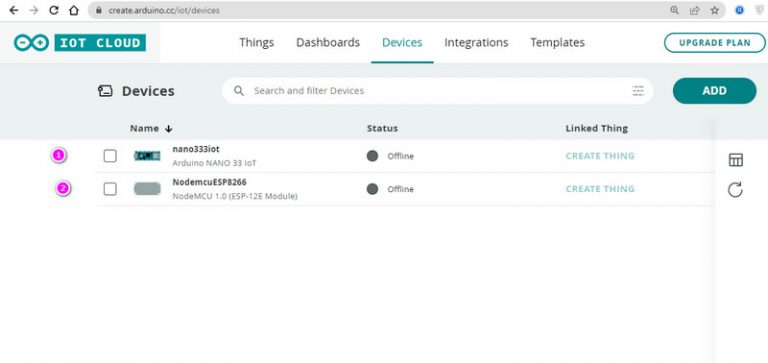 آموزش کار با پلتفرم Arduino Iot Cloud بخش دوم ایجاد Devices دیجی اسپارک